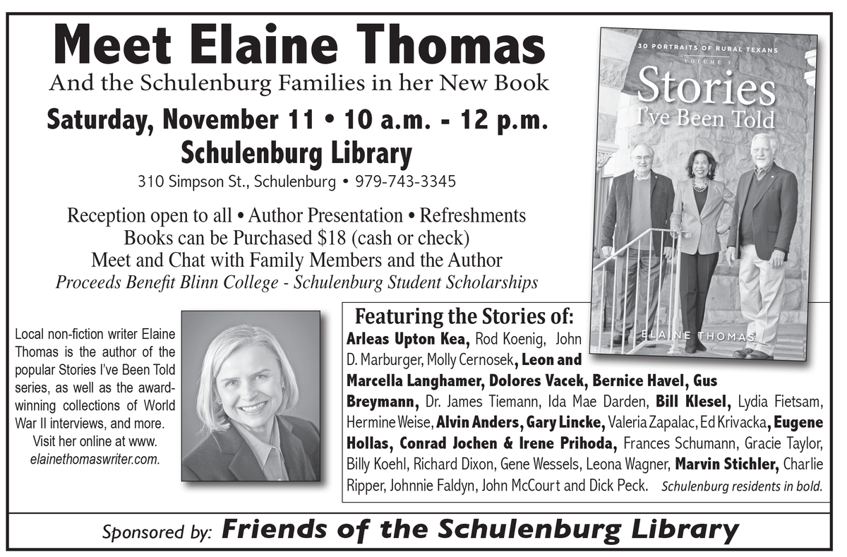 Meet Elaine Thomas — Schulenburg Public Library